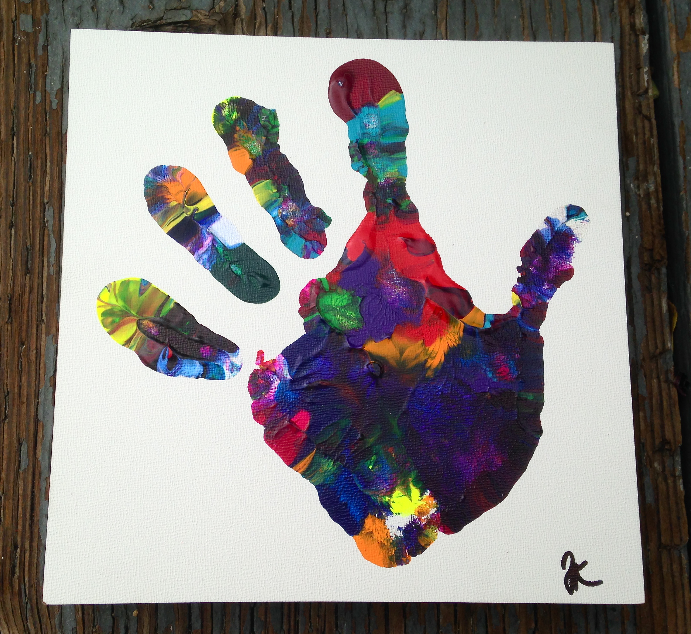 Handprint Art Acrylic On Canvas Jann Karam